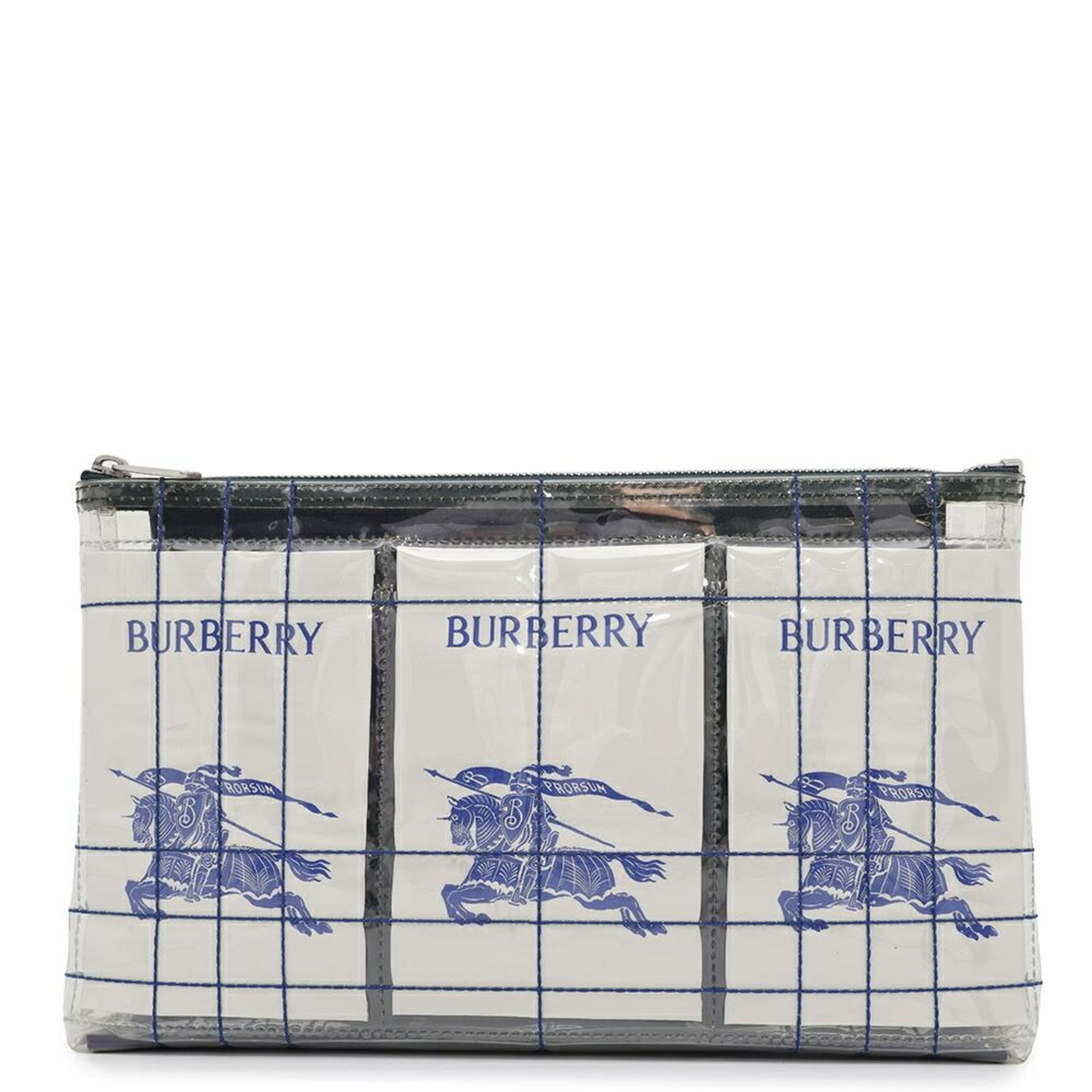 Pre-Owned Burberry clutch bag EKD label pouch vinyl BURBERRY white ...