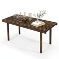 39 Inch Coffee Table with Slatted Tabletop for Living Room & Reception ...
