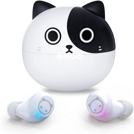 Wireless Earbuds, 5.0 Bluetooth Earbuds,Touch Control Cute Cat Wireless ...