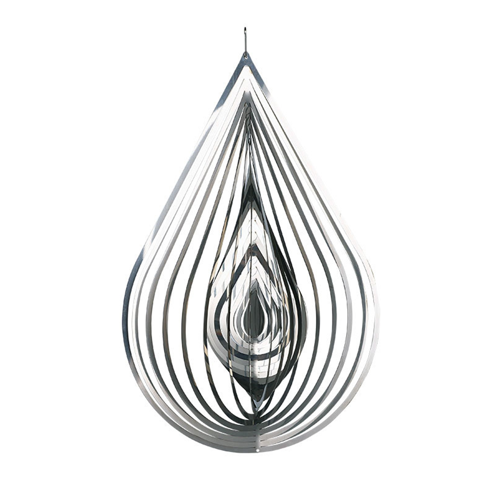 Wind Chimes Teardrop Shape 3D Streamer Effect Art Metal Yard 360 Degree ...