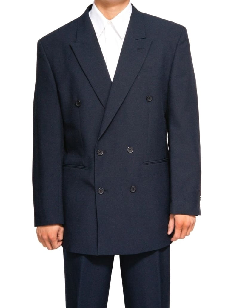 Mens Navy Blue Dress Suit - Includes Jacket & Pants - Walmart.com