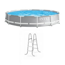 "Intex 15'x42"" Prism Frame Above Ground Pool Set with Steel Ladder ...