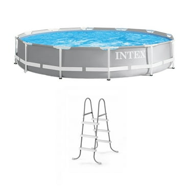 "Intex 15'x42"" Prism Frame Above Ground Pool Set with Steel Ladder ...