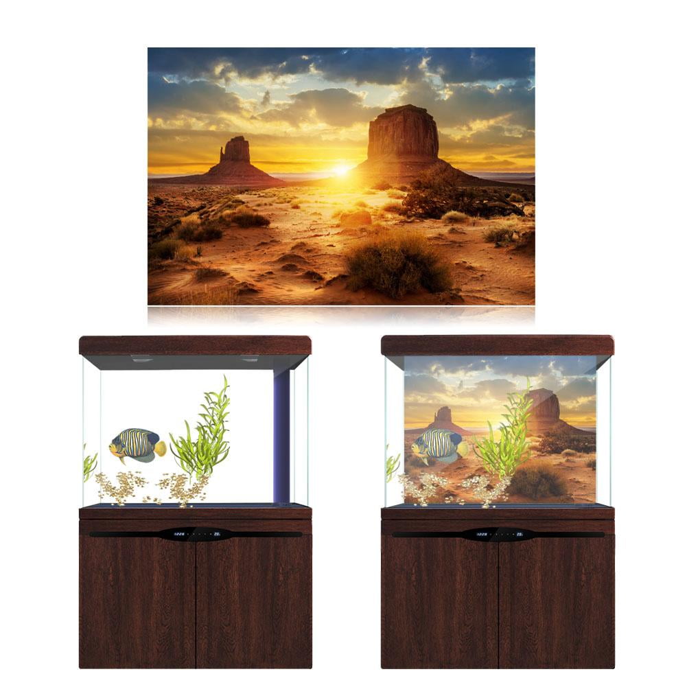 Tebru Sun and Desert Style Aquarium Fish Tank Background Poster PVC ...
