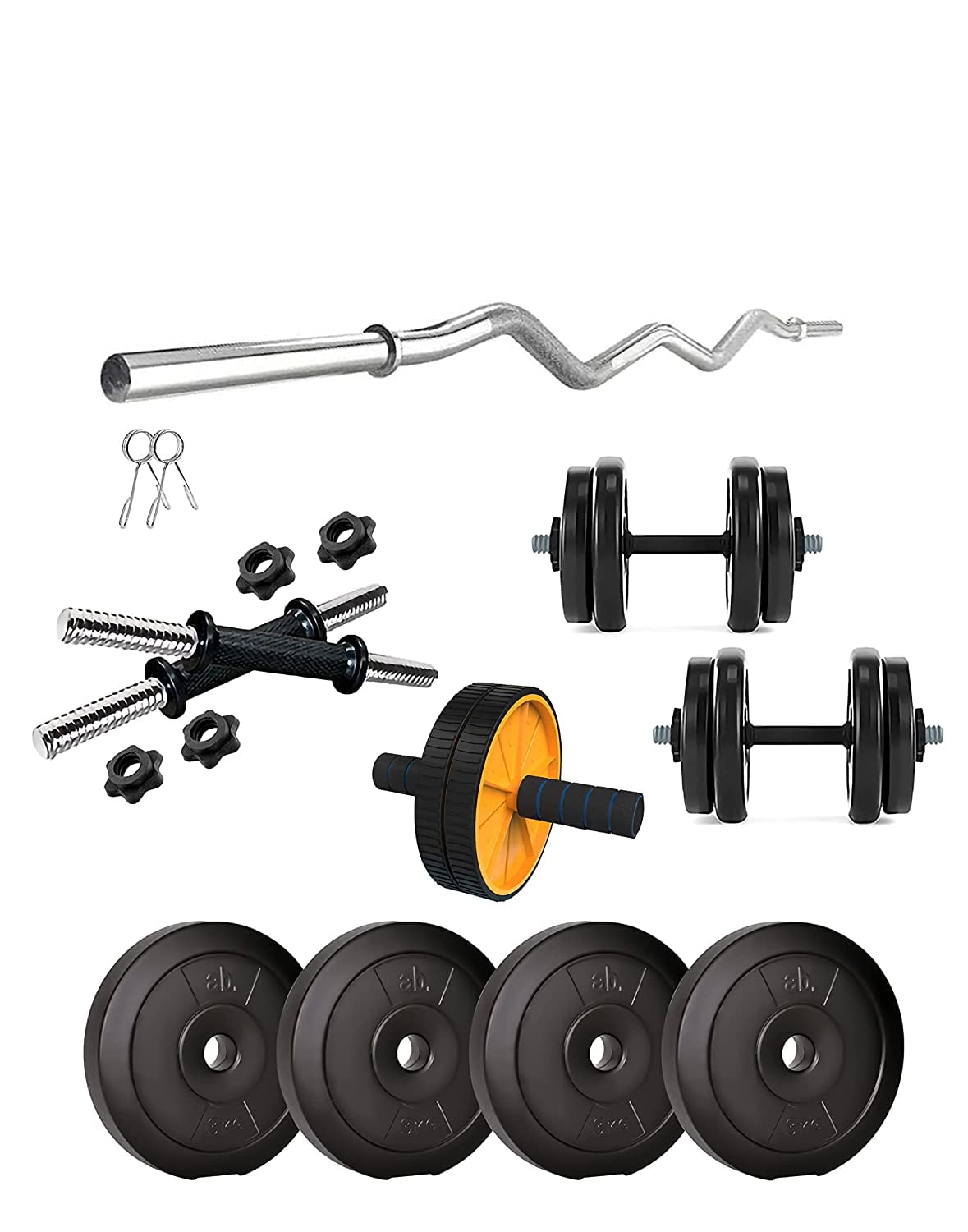 anythingbasic. PVC 12 Kg Home Gym Set with One 3 Ft Curl and One Pair ...