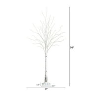 4 x 5 x 6 ft. Natural Alpine Tree Set with 450 LED Warm White Lights ...