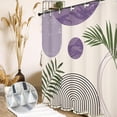 Boho Mid Century Leaf Shower Curtain Set,Arch Sun Design,Minimalistic ...