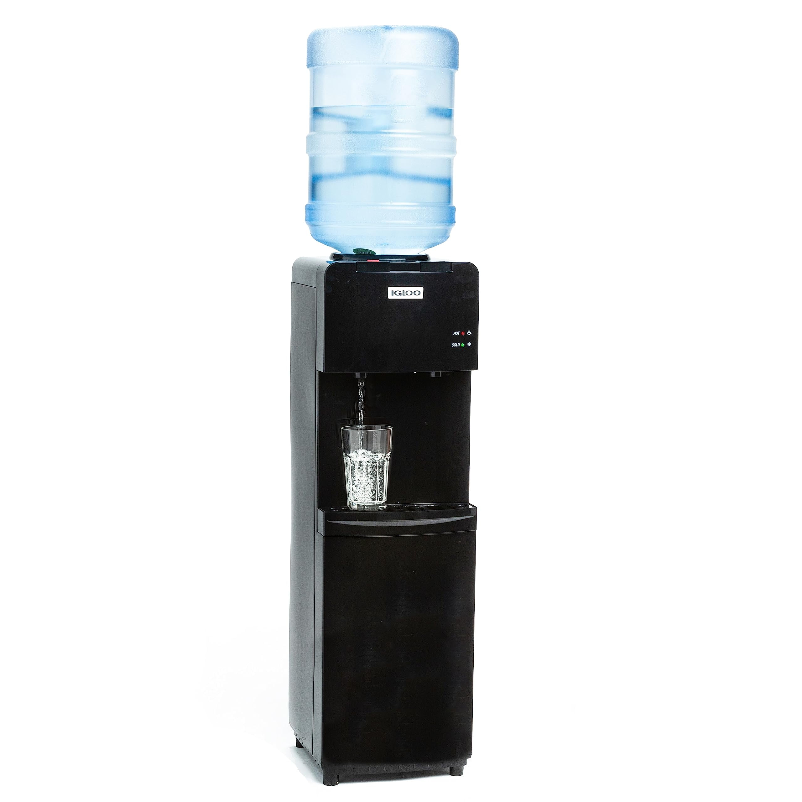 Dispensador de agua Igloo con carga superior, caliente/frío, negro, 5/3 ...