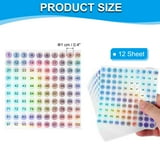 Uxcell Reflective Round Small Number Stickers, Self Adhesive Laser ...