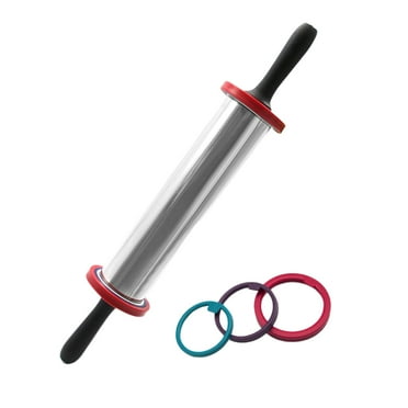 "23.6"" Stainless Steel Rolling Pin with Thickness Rings for Baking ...