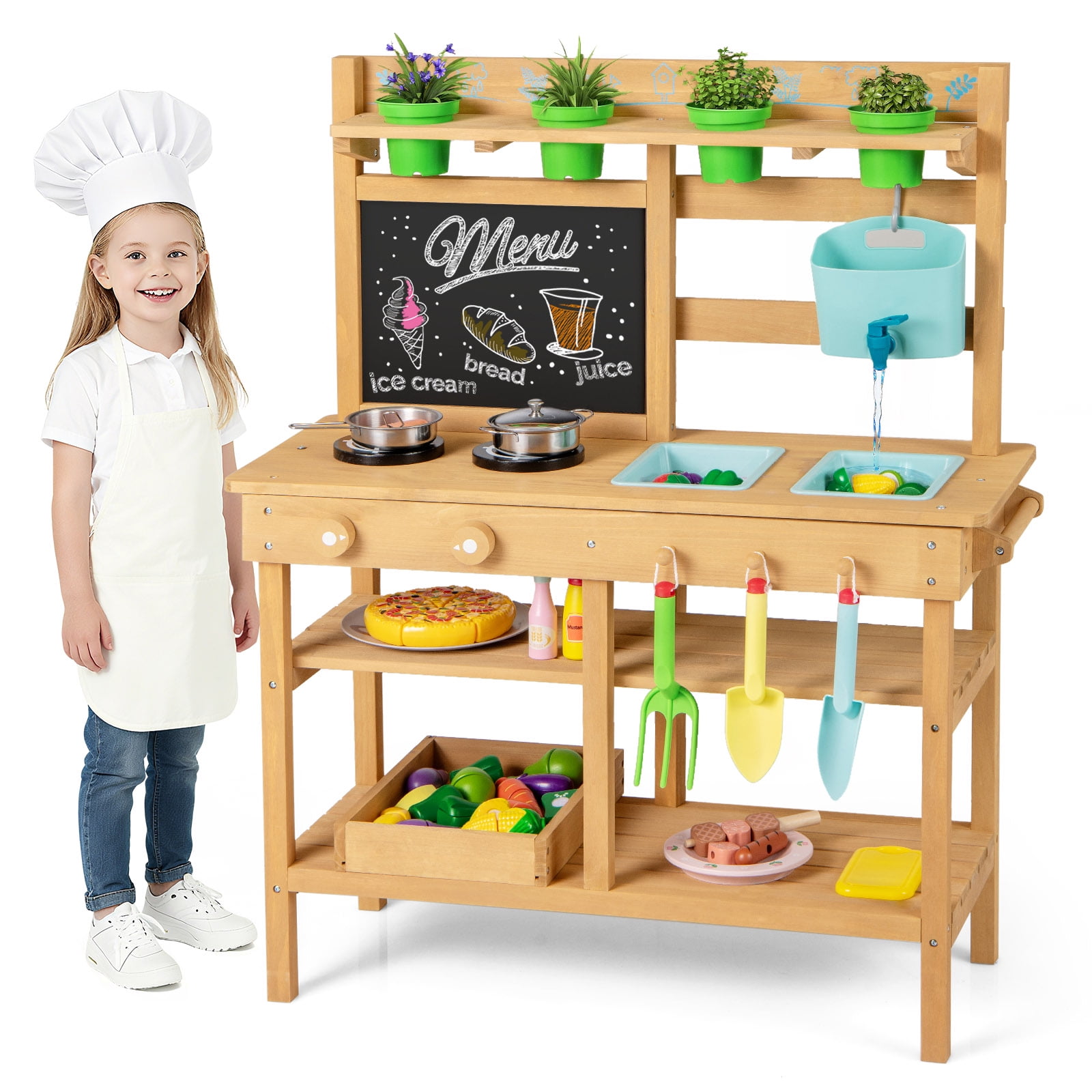 Click here for Costway Kids Mud Kitchen With Faucet Removable Sin... prices