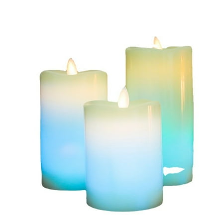 SHTUUYINGG LED Flameless Candles with Remote Control, Pink in Set of 3 ...