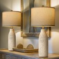 Yokila 25" White Ceramic Table Lamps Set of 2 for Living Room Bedroom ...