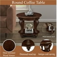 AOCOROE 22'' Retro Round End Table,Solid Wood Sofa Side Table with ...