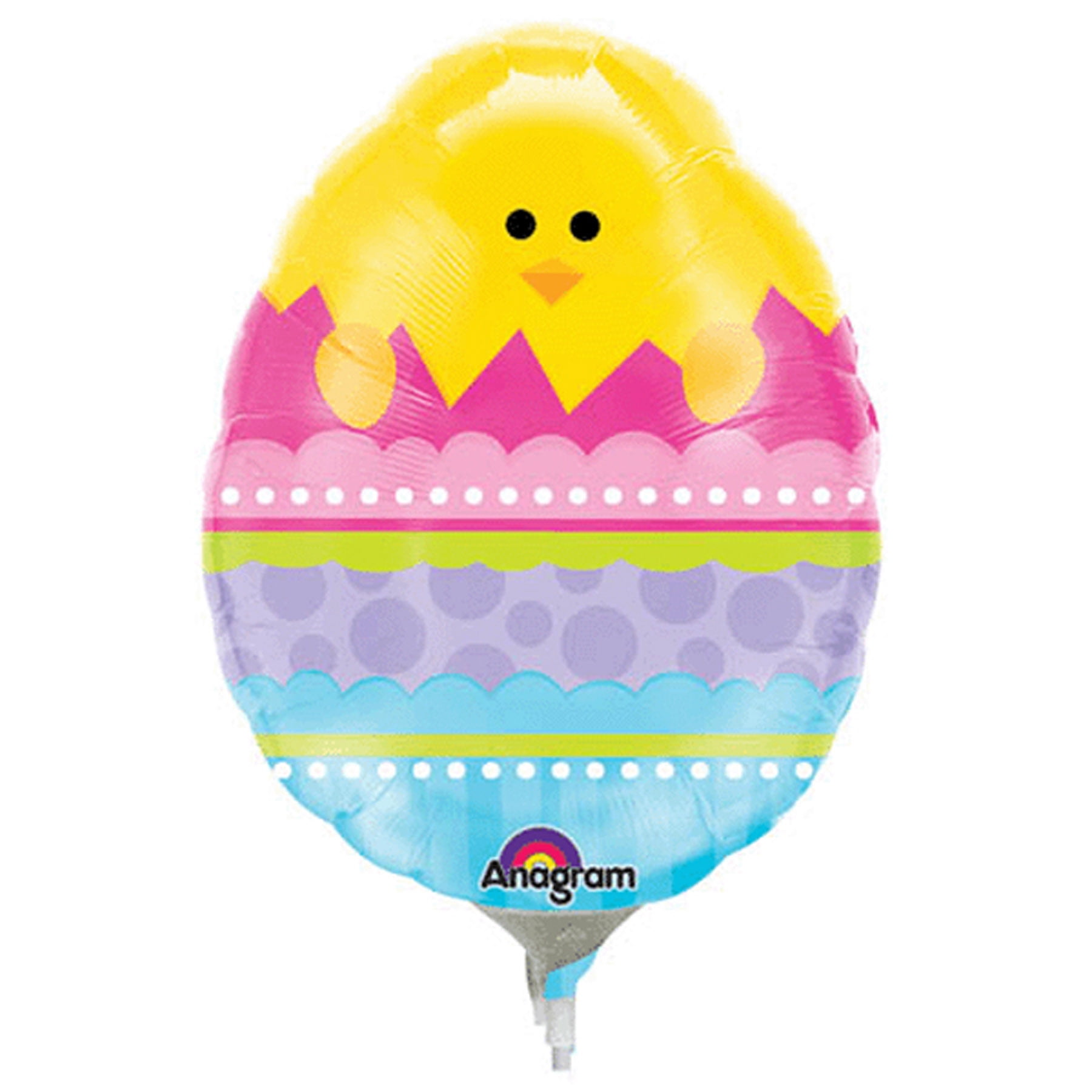 Fun Colorful Easter Egg Shaped Mini Chick 10" Mylar Balloon - Walmart.com