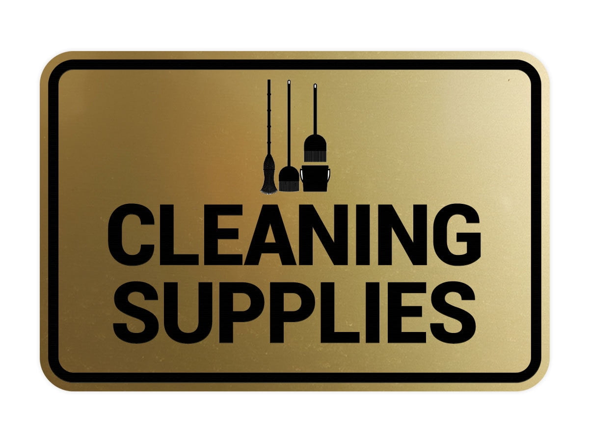 Signs ByLITA Classic Framed Cleaning Supplies Sign (Brushed Gold ...