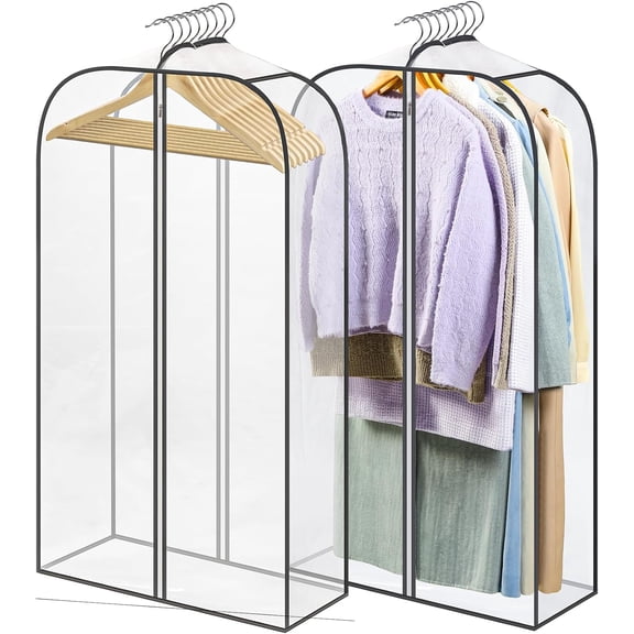 6 Pack Clear for Hanging Clothes with Zippers on Double Sides - 10 ...