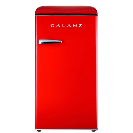 Galanz GLR33MRDR10 Retro Compact Refrigerator, Single Door Fridge ...