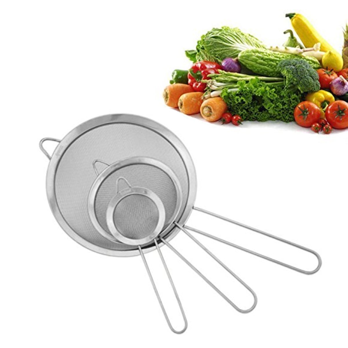 TureClos Kitchen Oil Strainer Colander Tool Stainless Steel Wire Mesh ...