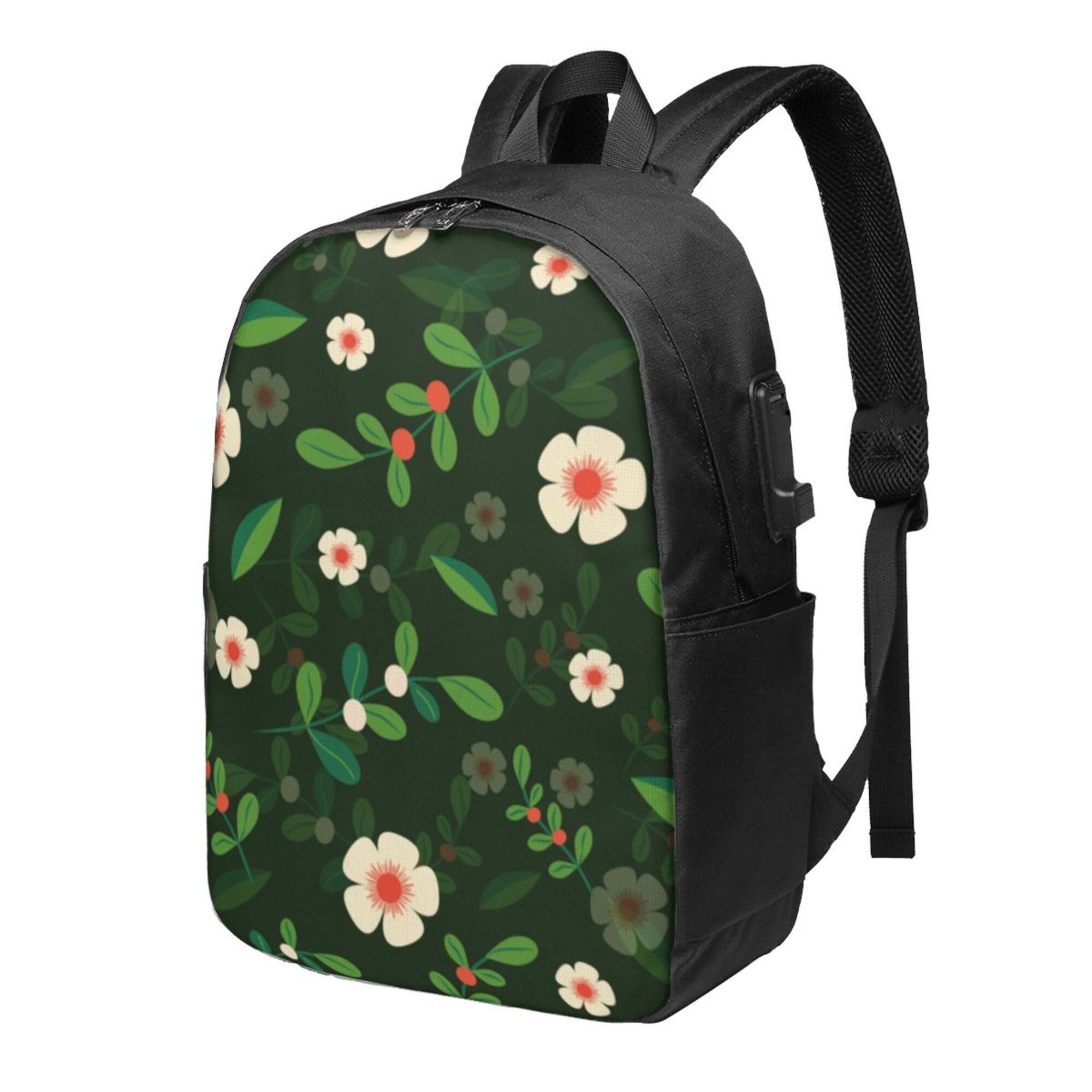YFYANG 17" Laptop Backpack, Spring Floral Patterns Fashion Travel Work ...