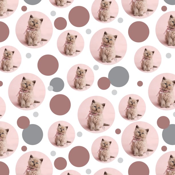 Miradoll Ragdoll Cat Kitten Pink Ribbon Bow Premium Gift Wrap Wrapping ...