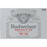 Budweiser Select 55 American Lager Beer 24 pack 12 fl oz Aluminum Cans ...