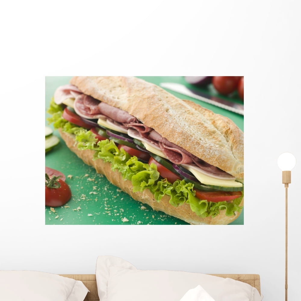 Deli Sub Sandwich Chopping Wall Mural Decal Sticker, Wallmonkeys Peel ...