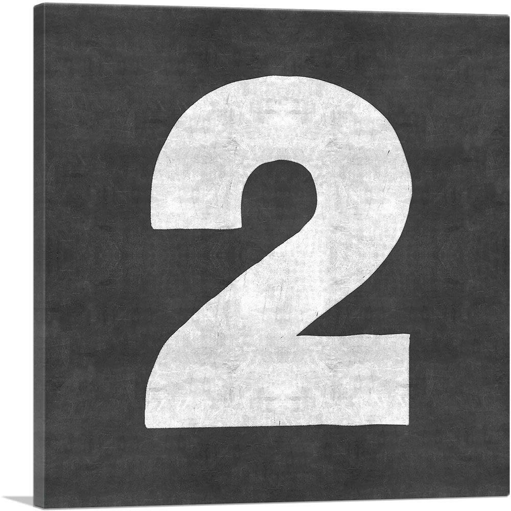 ARTCANVAS Chalkboard Number 2 Two Numeral Canvas Art Print - Size: 26 ...