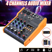 Pyle 4 Channel Bluetooth DJ Studio Audio Sound Board Mixer Console ...
