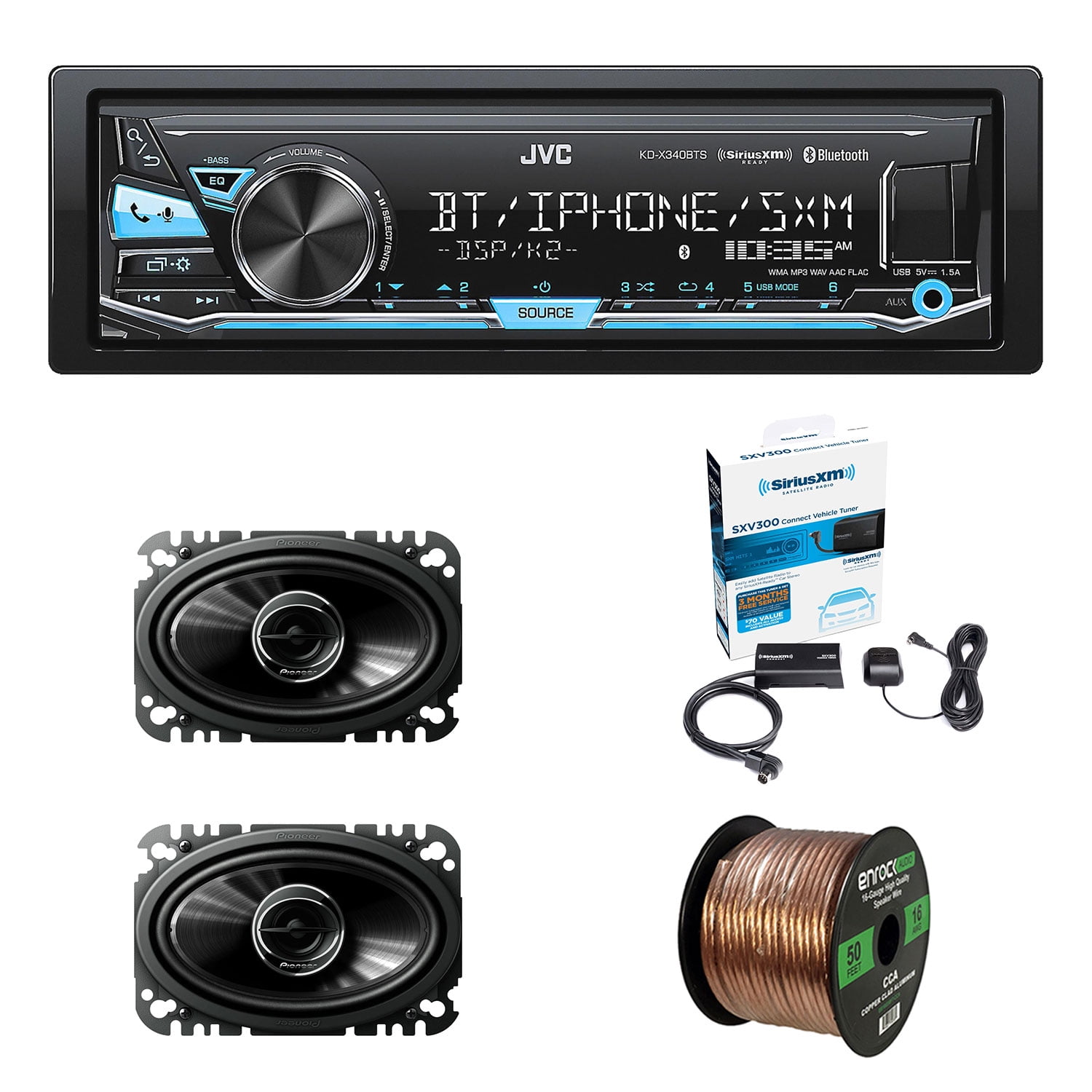 JVC KD-X340BTS Single DIN Bluetooth In-Dash Digital Media Car Stereo ...