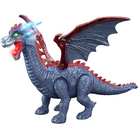 Electric Dinosaur Toys, LED Light Up Realistic Walking Dinosaur Toy ...