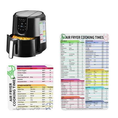Spptty Fryer Cooking Times Chart Fryer Magnetic Cheat Sheet Cooking ...