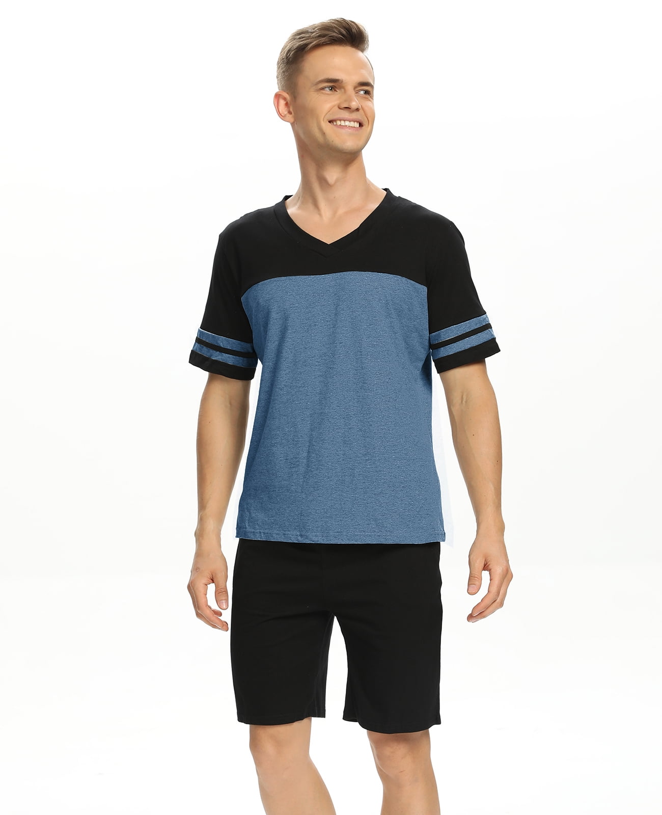 MintLimit Men's Pajama Set Short Sleeve Sleepwear Lounge Pajamas Set ...