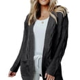 Aellinatey Women's Long Sleeve Cable Knit Cardigan Sweaters Open Front ...