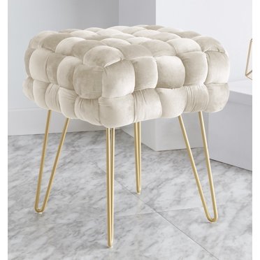 REMSOFT® Upholstered X Bench Ottoman in Black and Cream Color (cream ...