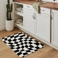 Black White Grid Front Door Mat Indoor Entrance, Deformed Color Block ...