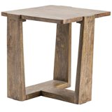 Home Square Tri-Leg Square Wood End Table in Brown Finish - Set of 2 ...