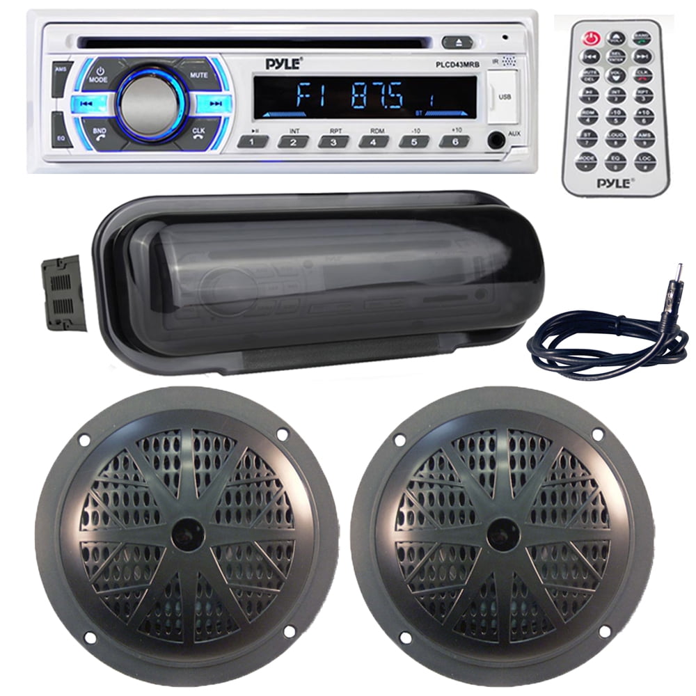 Marine Bluetooth Stereo Radio Headunit Receiver, Pair 6.5-Inch Dual ...
