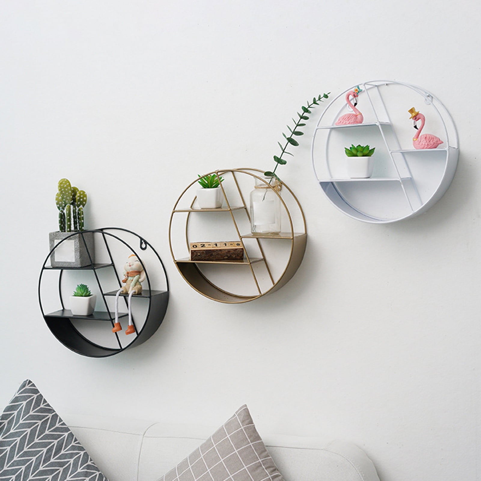 Floating Geometric Figure Storage Organizer- Creative Round Shape ...