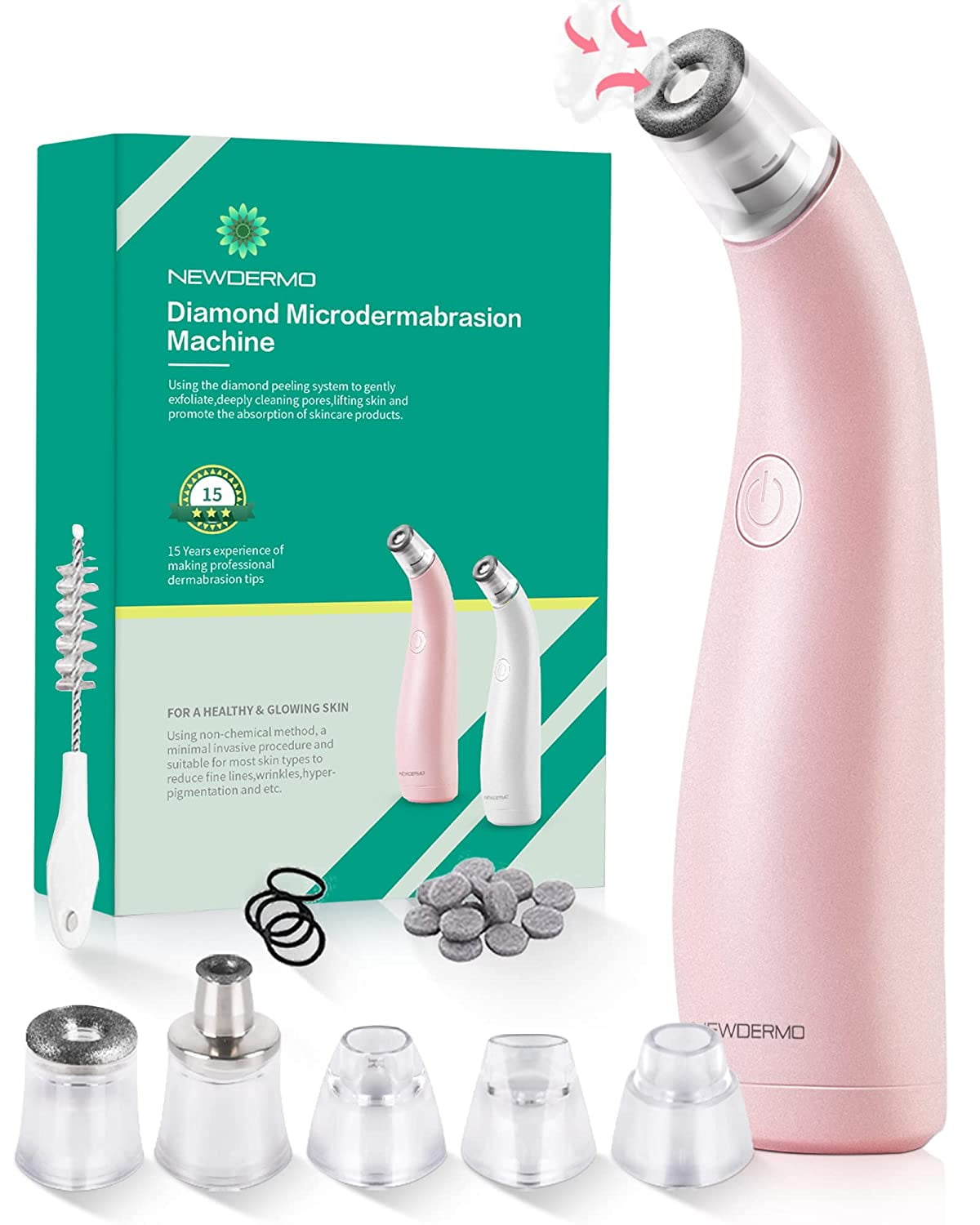 NEWDERMO 2 in 1 Microdermabrasion Machine, Blackhead Remover for Skin ...