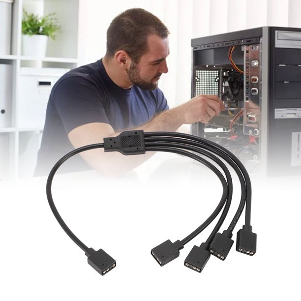 ARGB Splitter Cable, 1 to 4 Female to Female 3 Pin RGB Splitter ...
