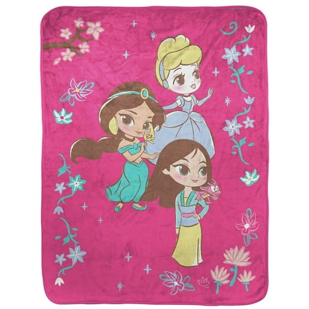 Disney Princess Raschel Throw Blanket - Measures 43.5 x 55 inches, Kids ...