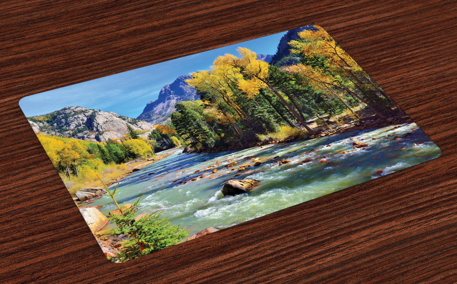 Ambesonne Landscape Place Mats Set of 4, Mountains of Colorado ...