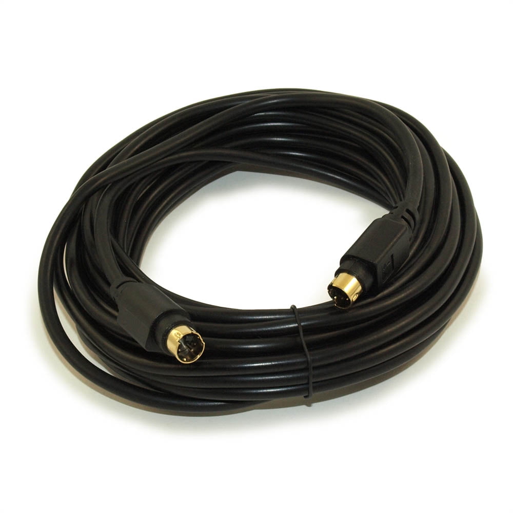 25ft S-Video Mini4 Male/Male Digital VHS/VCR Cable, Gold Plated Ends ...