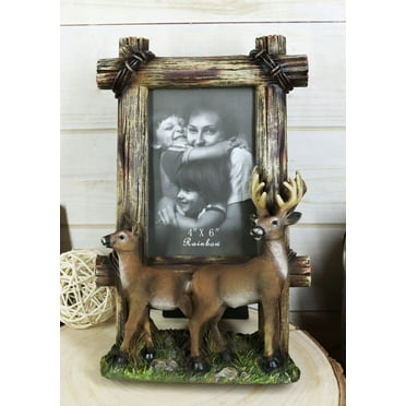 Rustic Western Galvanized Metal Buckhorn Stag Deer Antlers 4"X6" Photo ...