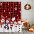 Bathroom Shower Curtain Christmas Snowman Snowflake Seamless Waterproof ...