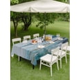 Blue Grey Oil Painting Rectangle Outdoor Tablecloth with Umbrella Hole ...