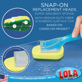 LOLA Soap Dispensing Dish Wand Refills, Super Absorbent Sponge Scrubber ...