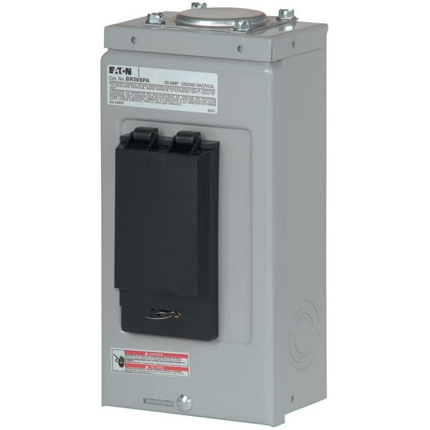 Eaton BR50SPAST Spa Panel, 50A, 1PH, 120/240VAC, BR Type, Self Test ...