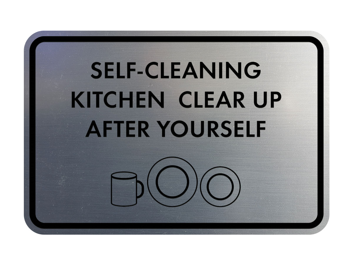 Classic Framed Self-Cleaning Kitchen Clear Up After Yourself Sign ...